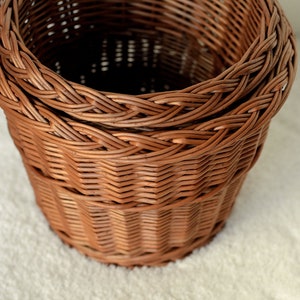 Wicker Plant Pot, Basket Plant Pot, Wicker Basket Planter, Handwoven ...