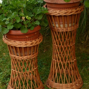 Wicker Flower Pot Holder, Wicker Flower Stand, Willow Flower Planter ...