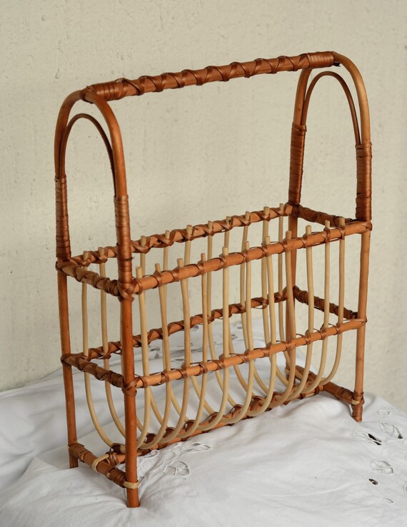 Wicker Magazine Rack Willow Magazine Holder Wicker Newspaper | Etsy