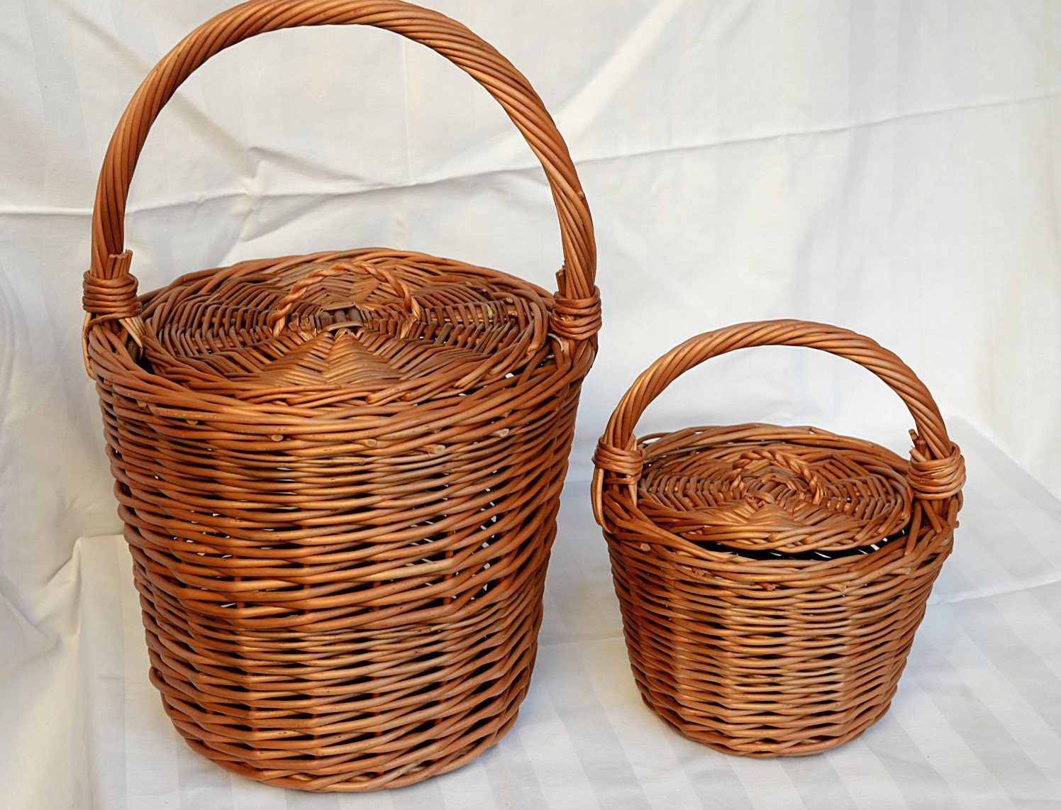 Mini Birkin Basket Kids Round Basket Little Round Lidded | Etsy