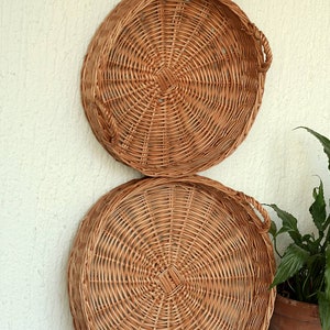 Round Tray, Round Basket Tray, Round Wicker Tray, Handled Basket Tray ...