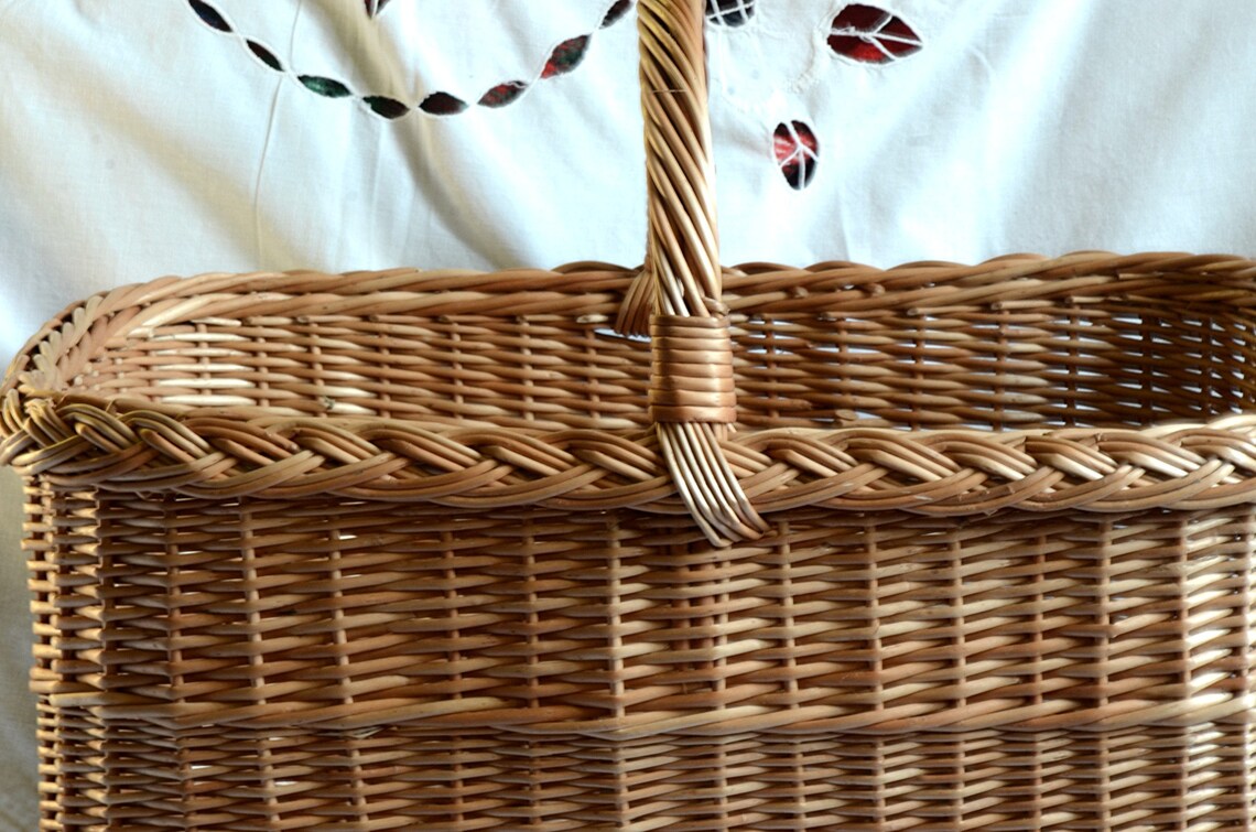 Large Wicker Basket Rectangular Basket Willow Basket Large | Etsy