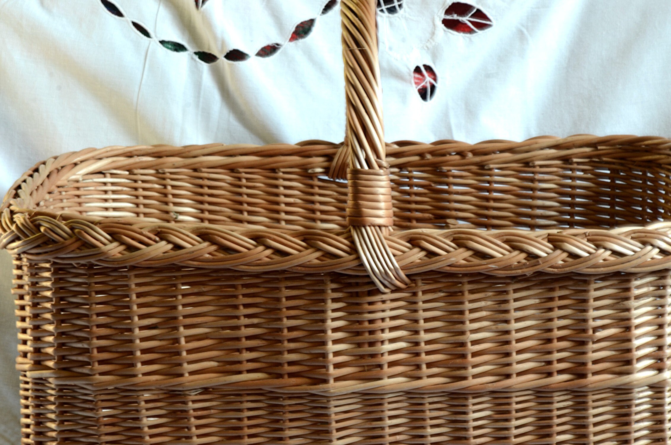 Large Wicker Basket Rectangular Basket Willow Basket Large | Etsy