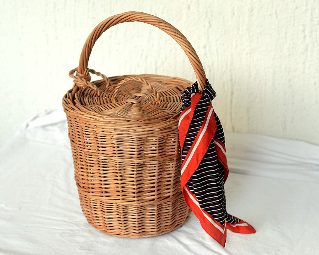 Birkin Basket Medium Size, Medium Birkin Basket, Round Wicker Basket ...
