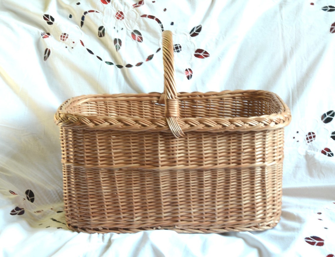 Large Wicker Basket Rectangular Basket Willow Basket Large - Etsy