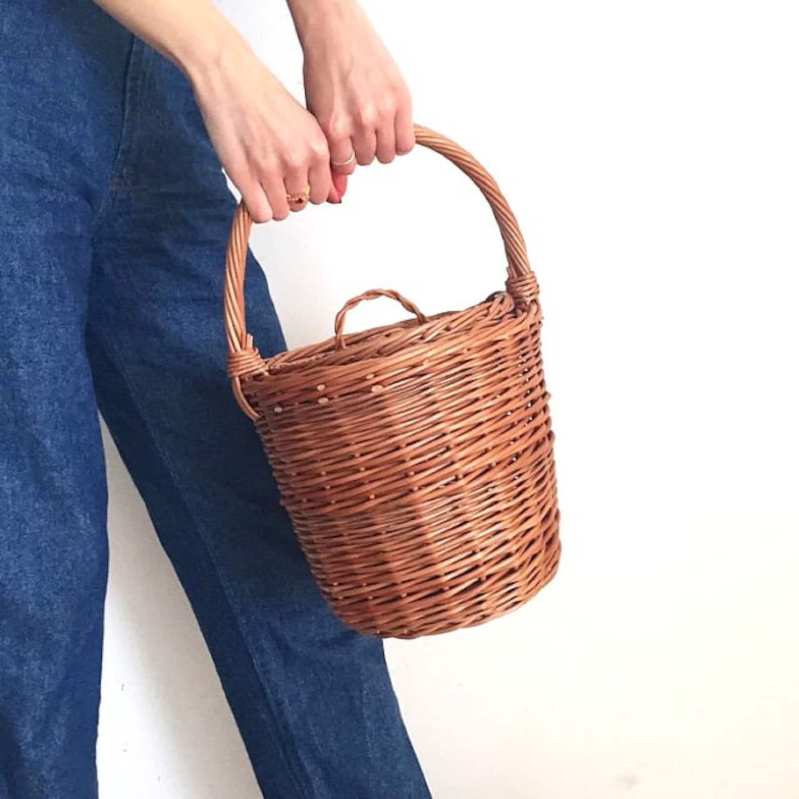 Jane Birkin Basket Birkin Basket M Round Wicker Basket With - Etsy