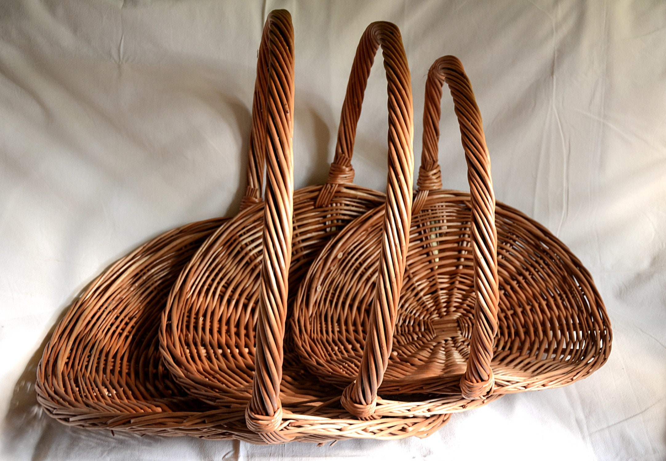 Handwoven Wicker Gathering Basket Garden Basket Log Basket - Etsy