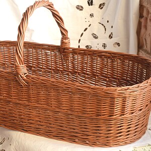 Extra Long Willow Woven Basket With Handle: Large Size - Etsy