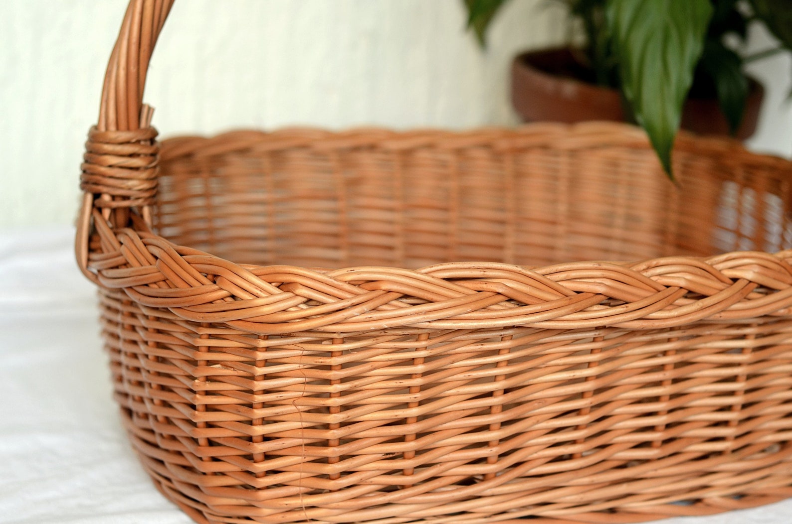Rectangular Wicker Basket Gift Basket Shallow Basket - Etsy