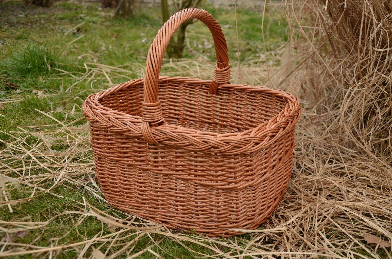 Handmade Willow Basket Wicker Basket Rectangular Basket - Etsy