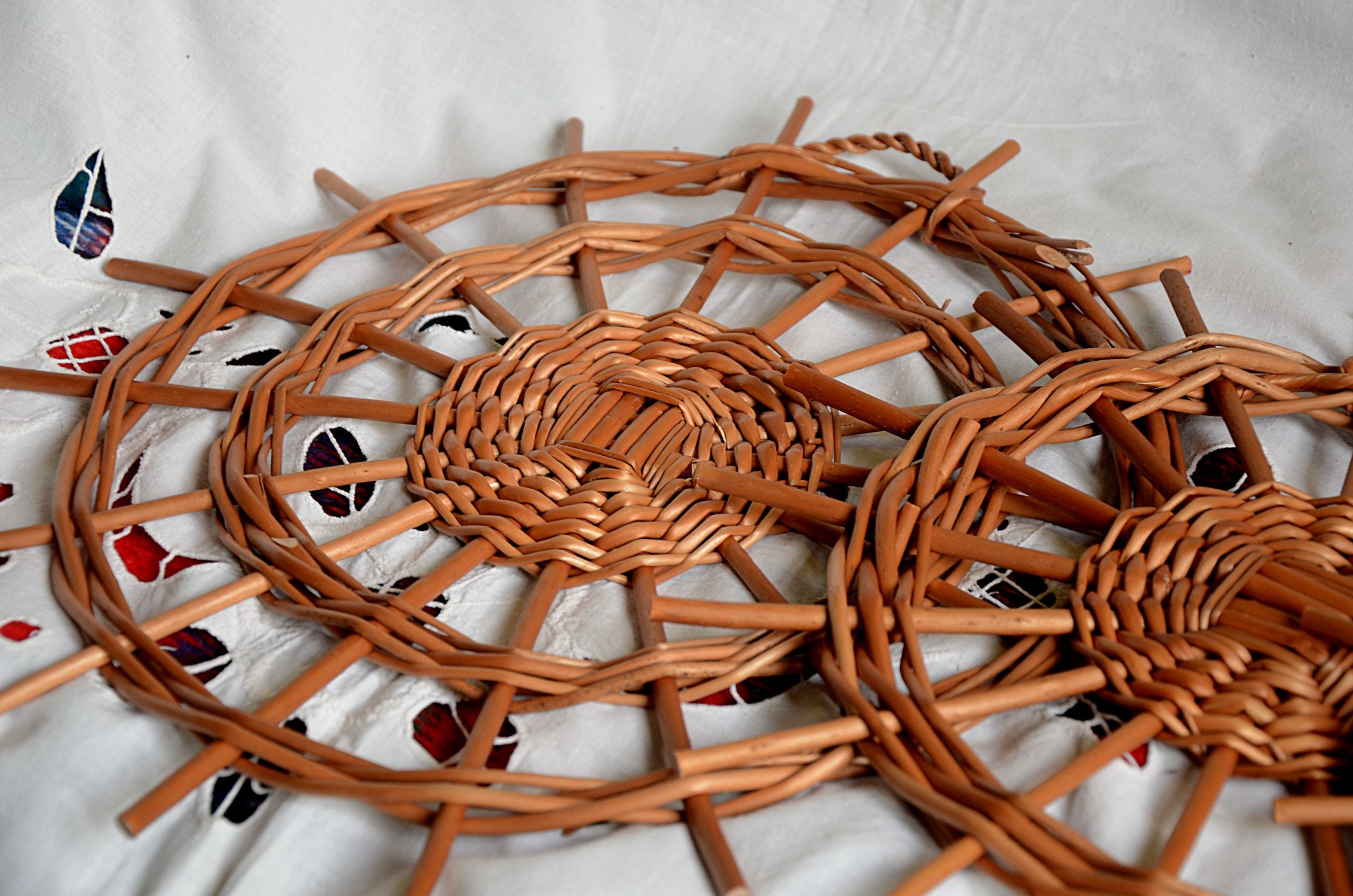 Wicker Wall Decoration Set of 3 Wicker Wall Hangings | Etsy