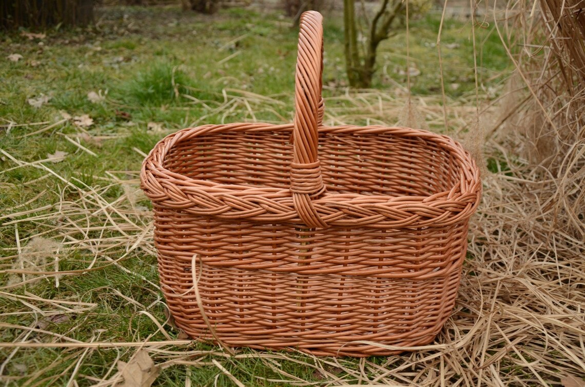 Handmade Willow Basket Wicker Basket Rectangular Basket - Etsy