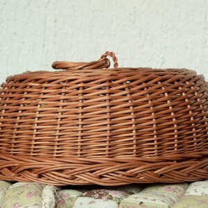 Large Wicker Plate With Lid, Bread Plate With Lid, Round Wicker Tray ...