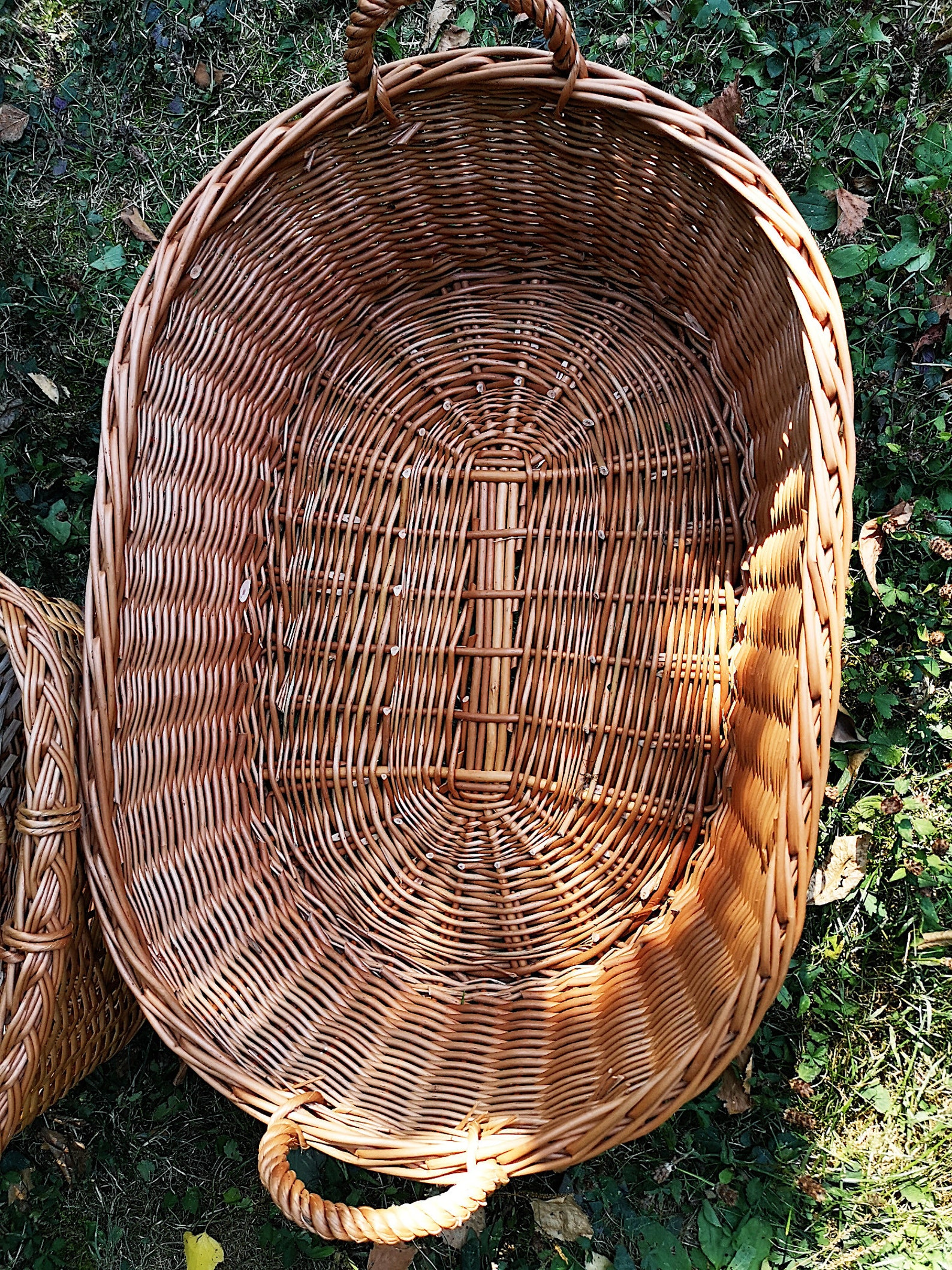 Shallow Laundry Basket, Handwoven Storage Basket, Oval Laundry Basket ...