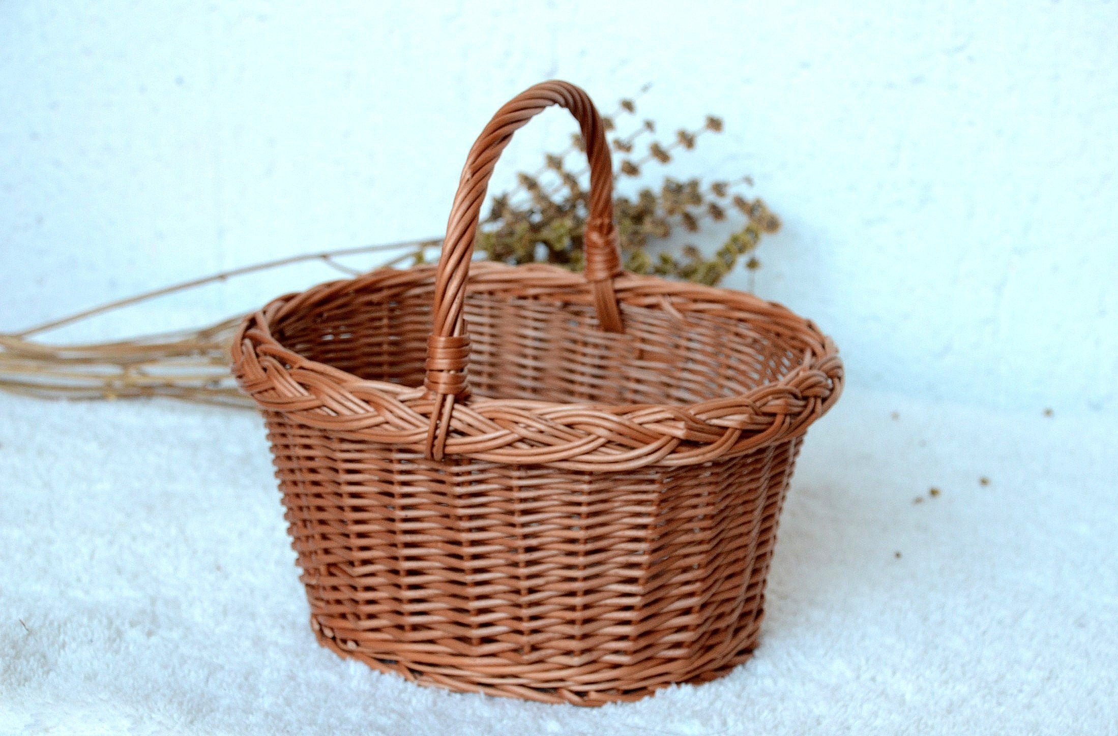Small Oval Basket Kids Size Basket Small Basket Bag Belle | Etsy
