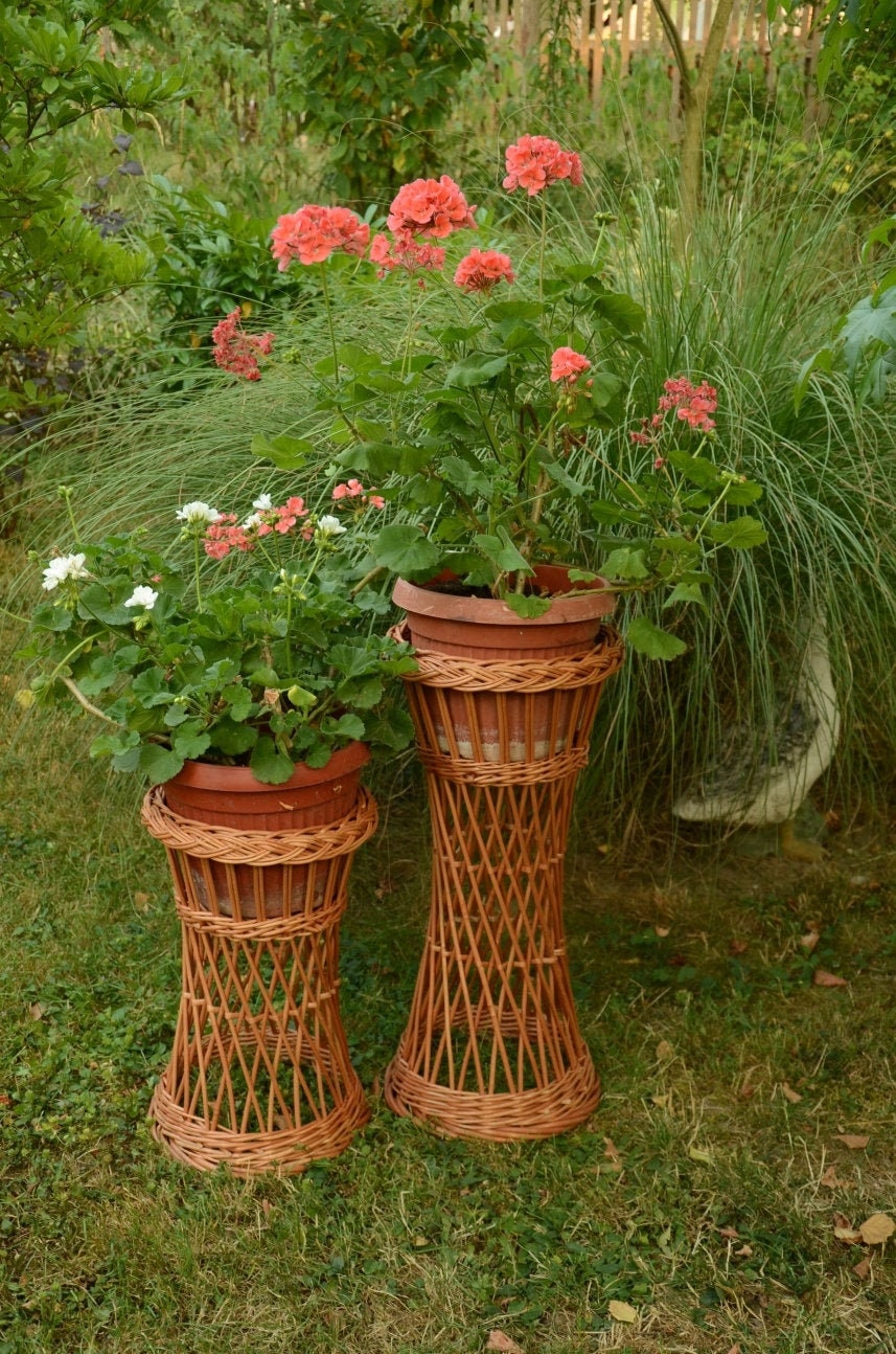 Wicker Flower Pot Holder Wicker Flower Stand Willow Flower - Etsy