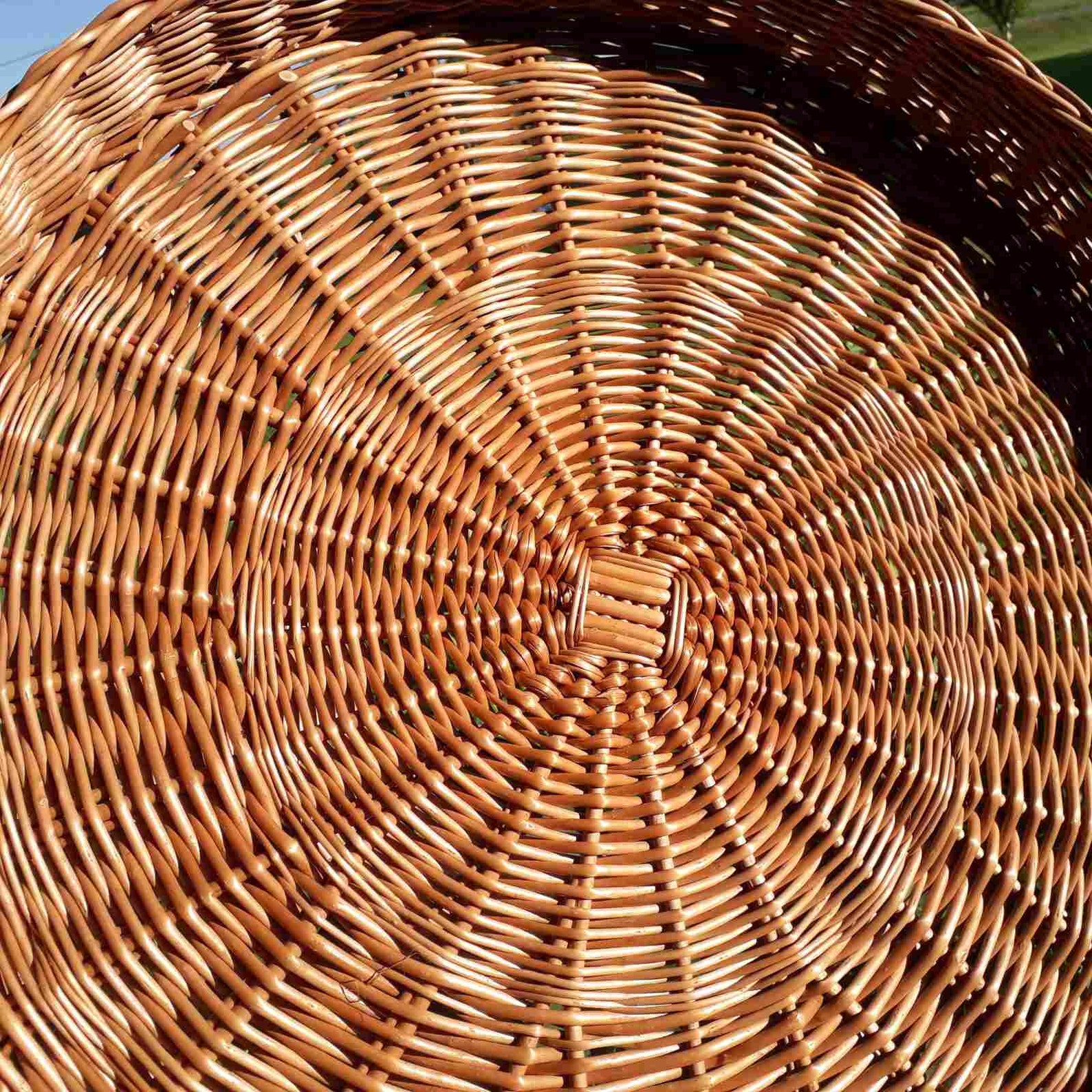 Big Round Wicker Tray Large Rustic Ottoman Tray Big Round - Etsy