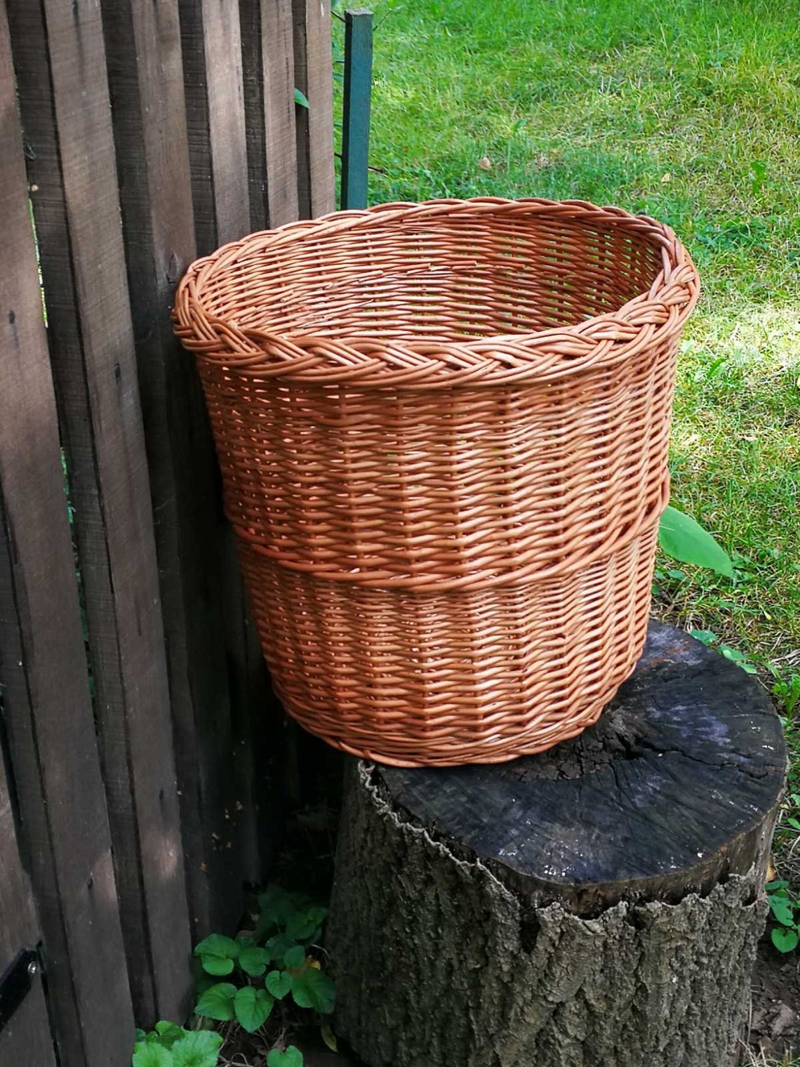 Wicker Waste Bin Basket Plant Pot Big Wicker Planter - Etsy