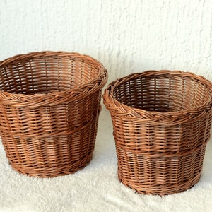 Wicker Plant Pot, Basket Plant Pot, Wicker Basket Planter, Handwoven ...