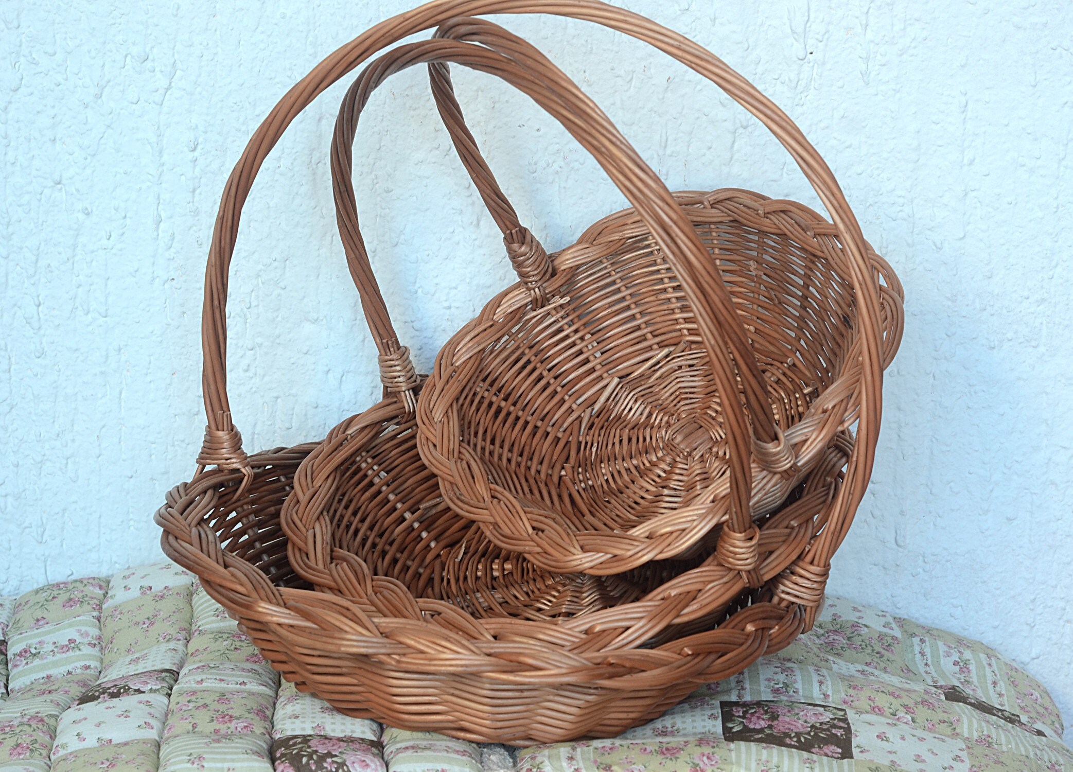Flower Display Basket Long Handle Basket High Handle Gift | Etsy