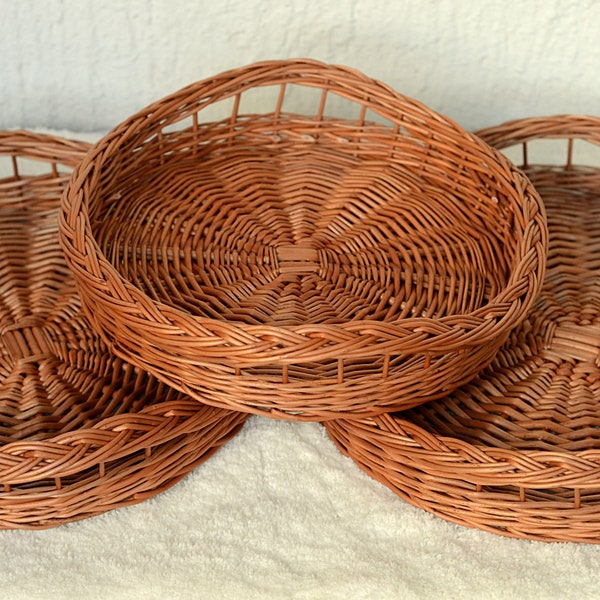 Handmade Wicker Basket, Handwoven Willow Basket, Wicker Picnic Basket ...