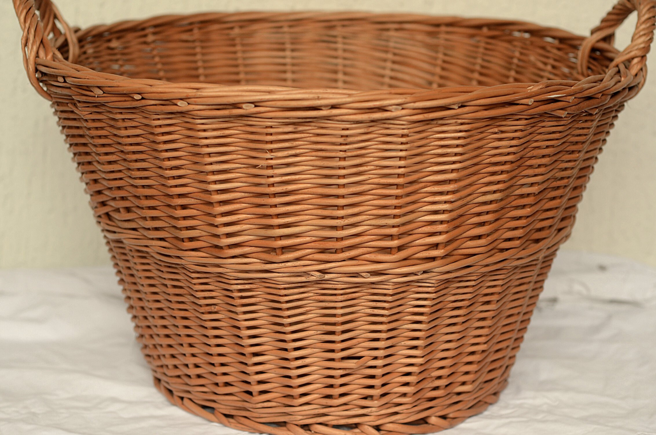 Round Laundry Basket Storage Basket Handmade Wicker Basket - Etsy