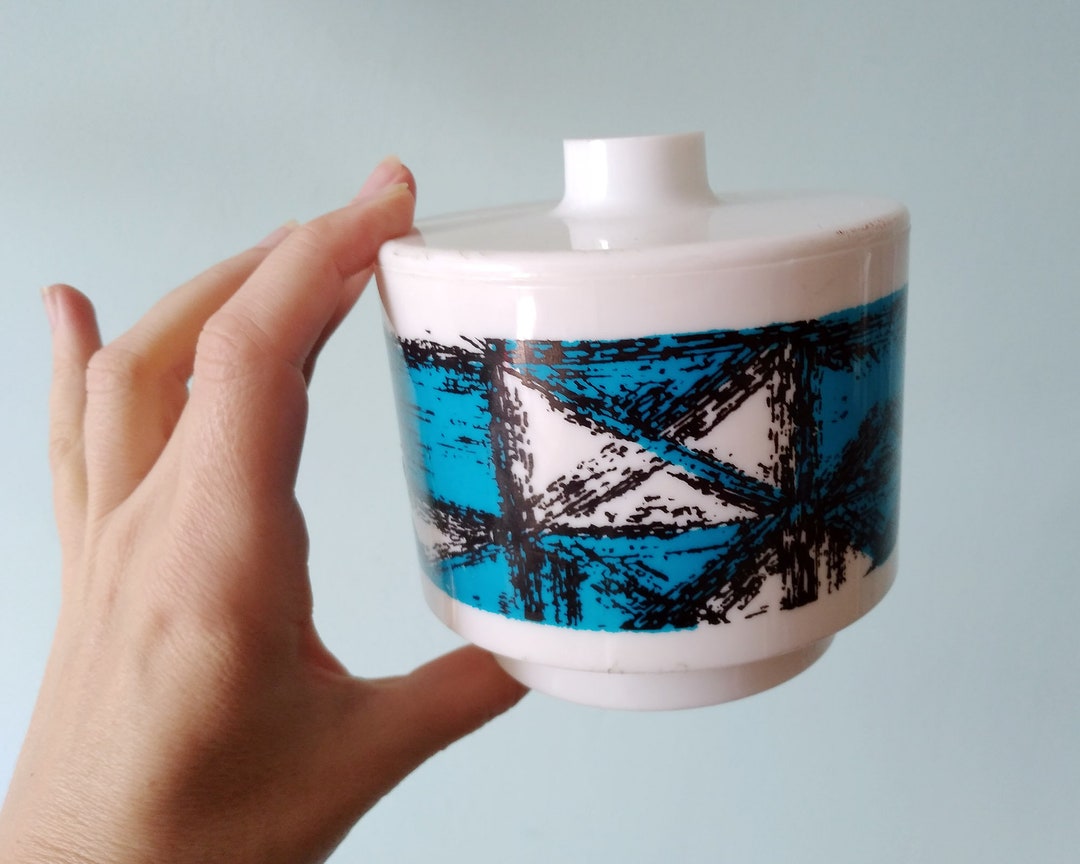 Vintage Kitchen Container 60s Plastic Pot With Lid White - Etsy