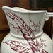 Red Transferware Pitcher Vanity Set Unmarked Floral 1041 - Etsy
