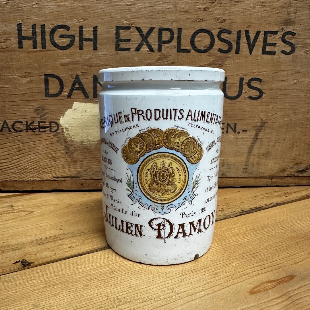 Julien Damoy Polychrome 1890s Confiture Pot - Etsy