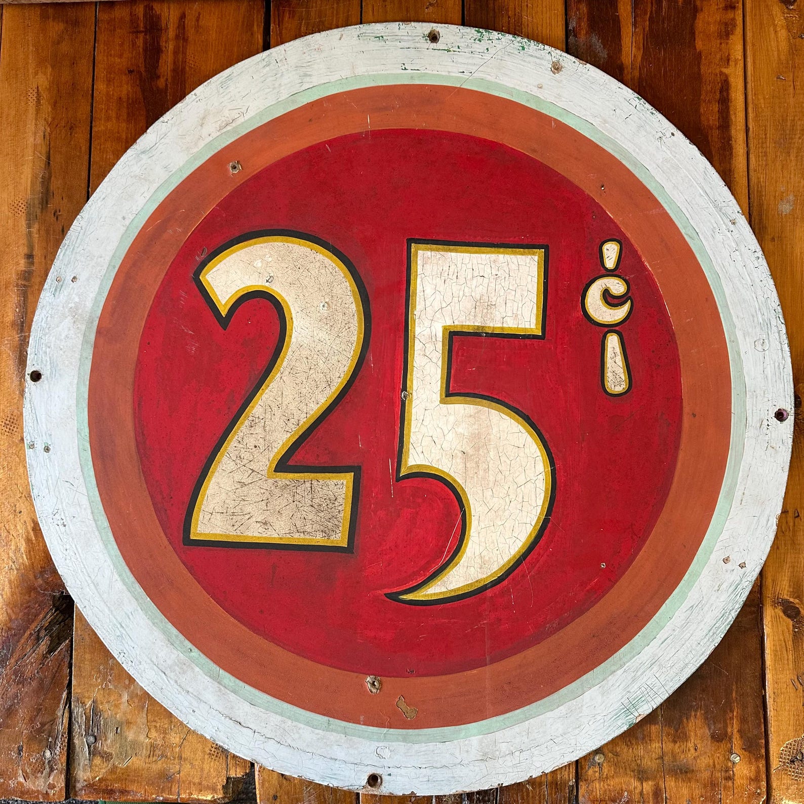 Vintage Carnival Price Sign 25 Cents - Etsy