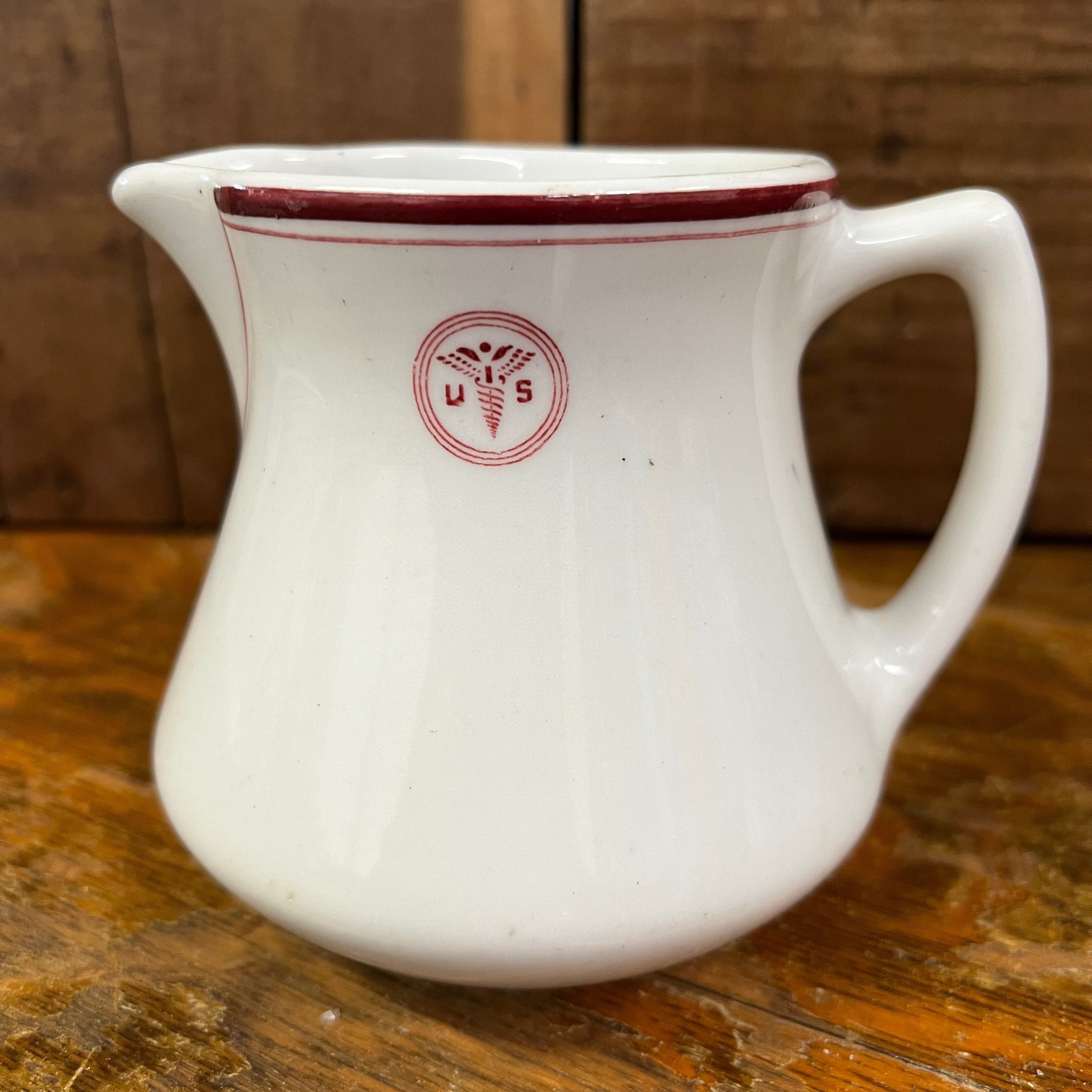 US Army Medical Department Large Creamer Red White Restaurant - Etsy