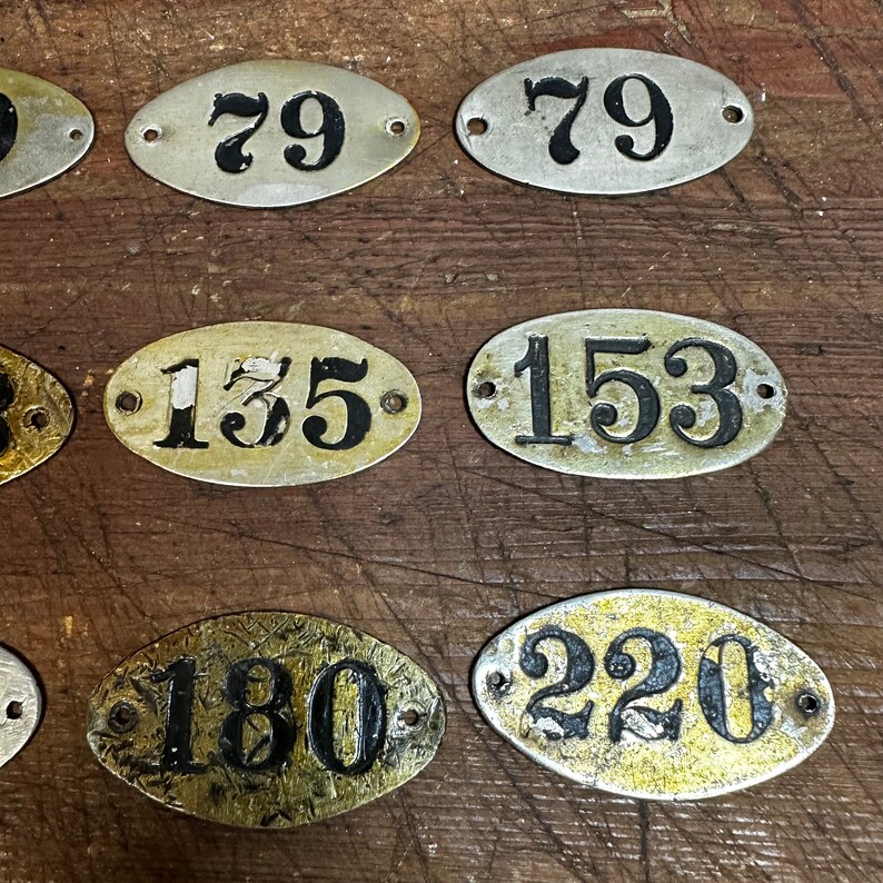 Vintage Locker Numbers Metal Tags - Etsy