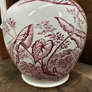 Red Transferware Pitcher Vanity Set Unmarked Floral 1041 - Etsy