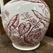 Red Transferware Pitcher Vanity Set Unmarked Floral 1041 - Etsy