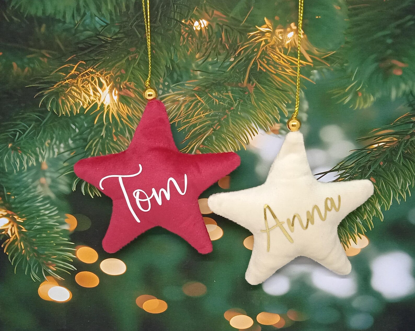 Personalized Velvet Christmas Star With a First Name, Ornament, Tree ...