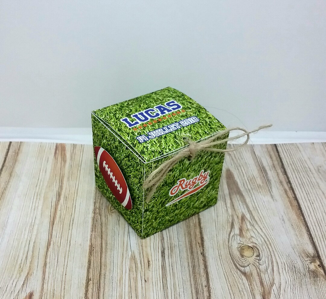 Box Has Sweets Theme Rugby Customizable With a Name and Date - Etsy