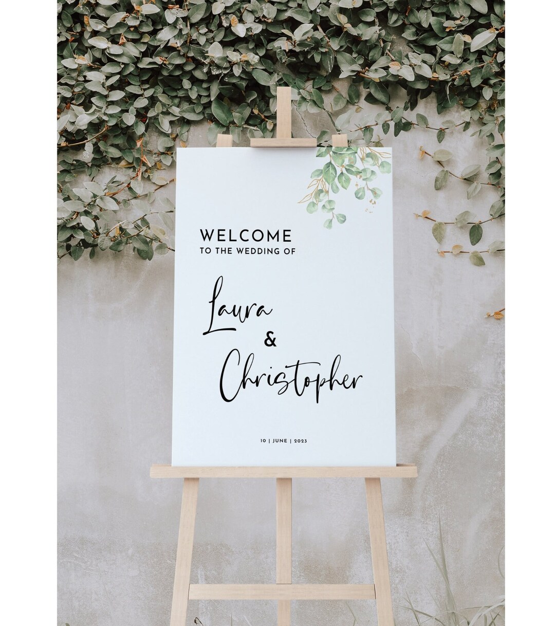 Personalised Wedding Welcome Sign | Botanical Greenery Decor - Etsy UK
