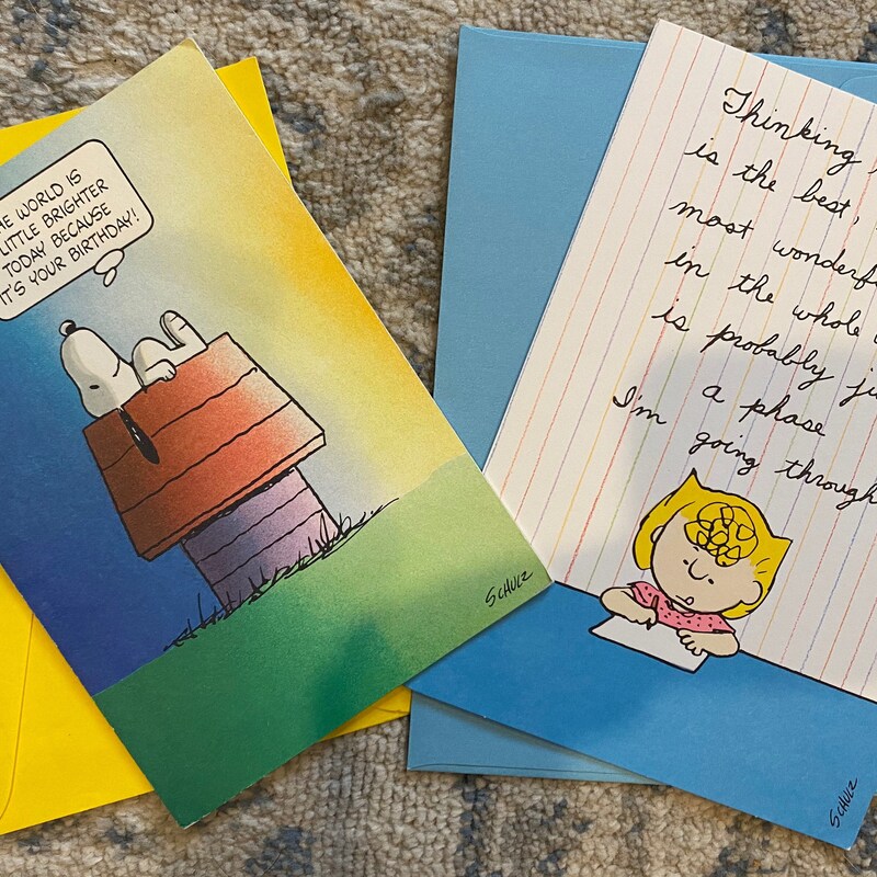 Snoopy Cards - Etsy