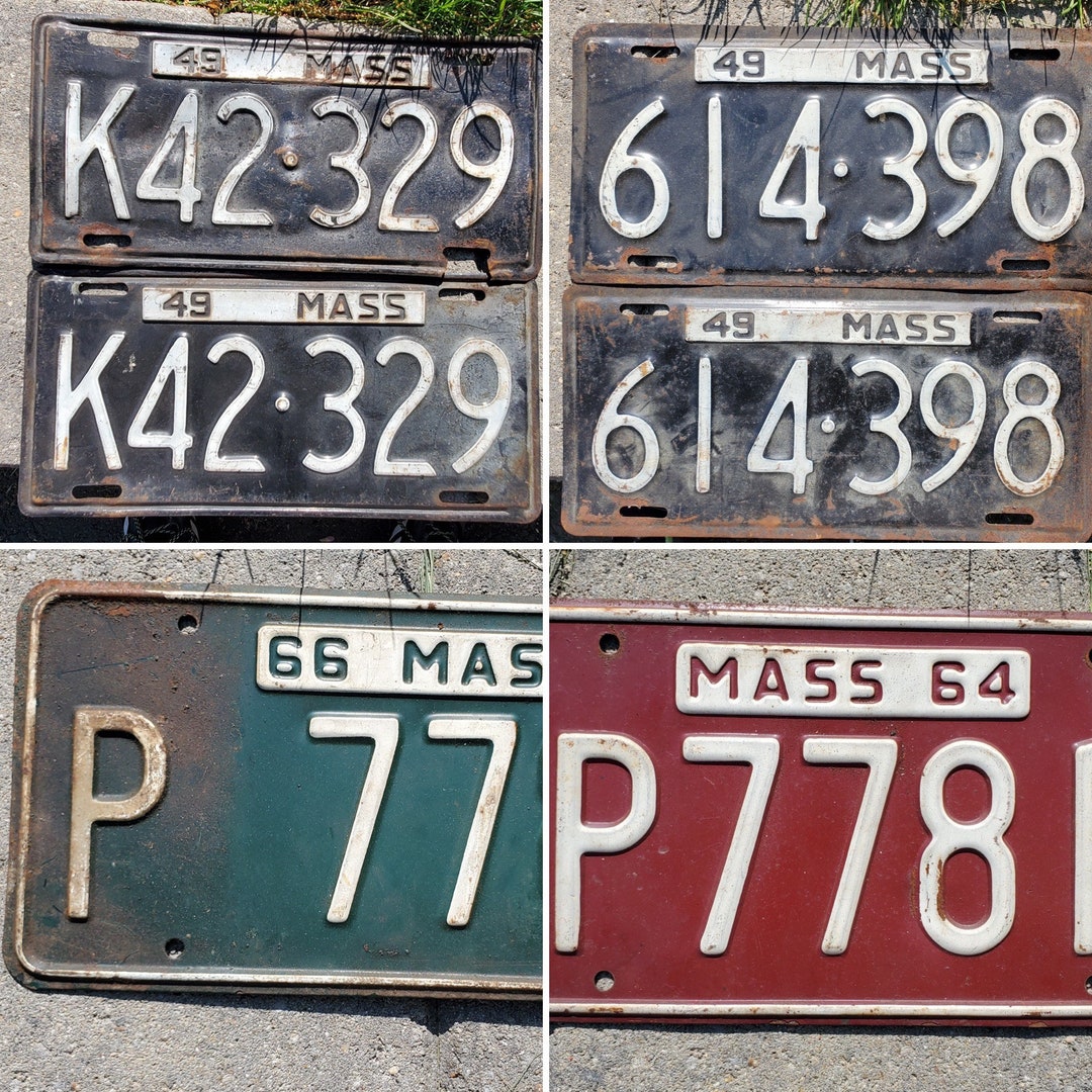 Vintage/antique 1940s-1960s Massachusetts License Plates - Etsy