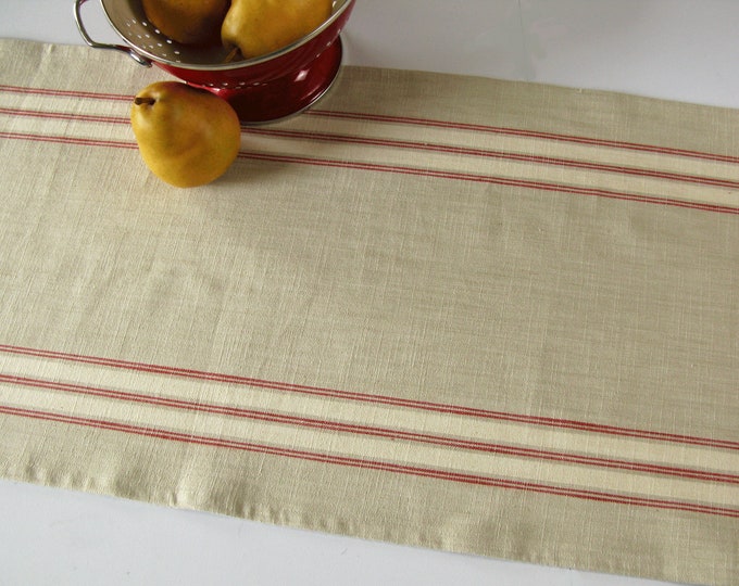 Grainsack Style Table Runner Farmhouse Table Decor Sand - Etsy