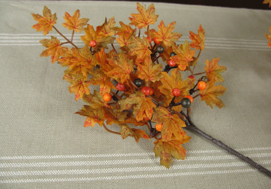 Fall Maple Leaves Stem 14 Including Stem and 5 | Etsy