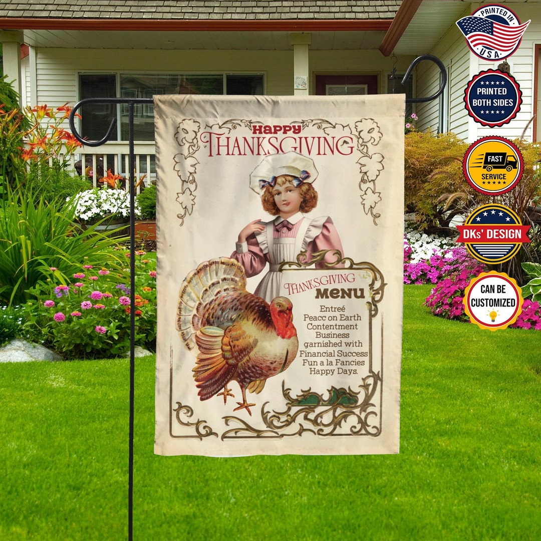 USA MADE Personalized Family Thanksgiving Flag Custom Double - Etsy