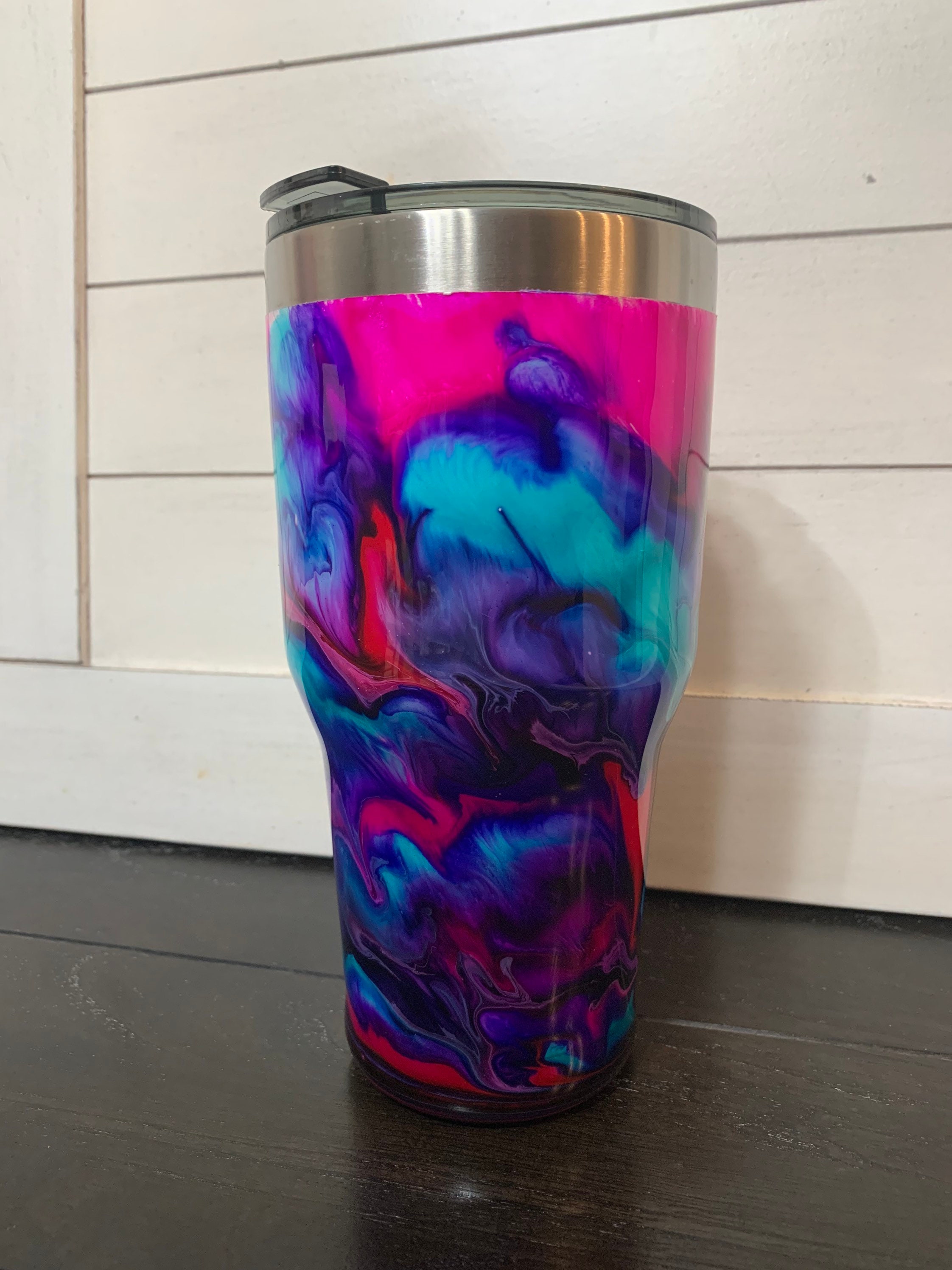 Alcohol Ink Tumbler Etsy