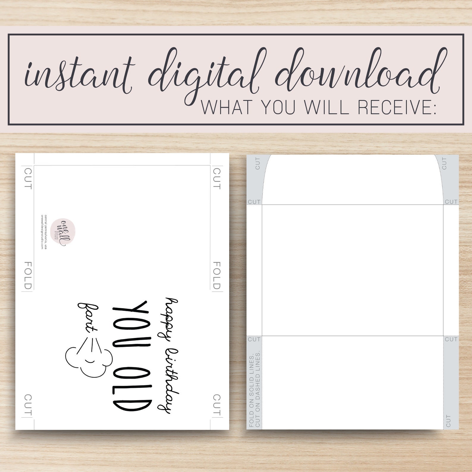 Happy Birthday You Old Fart PRINTABLE Greeting Card, 5x7, Cardstock ...
