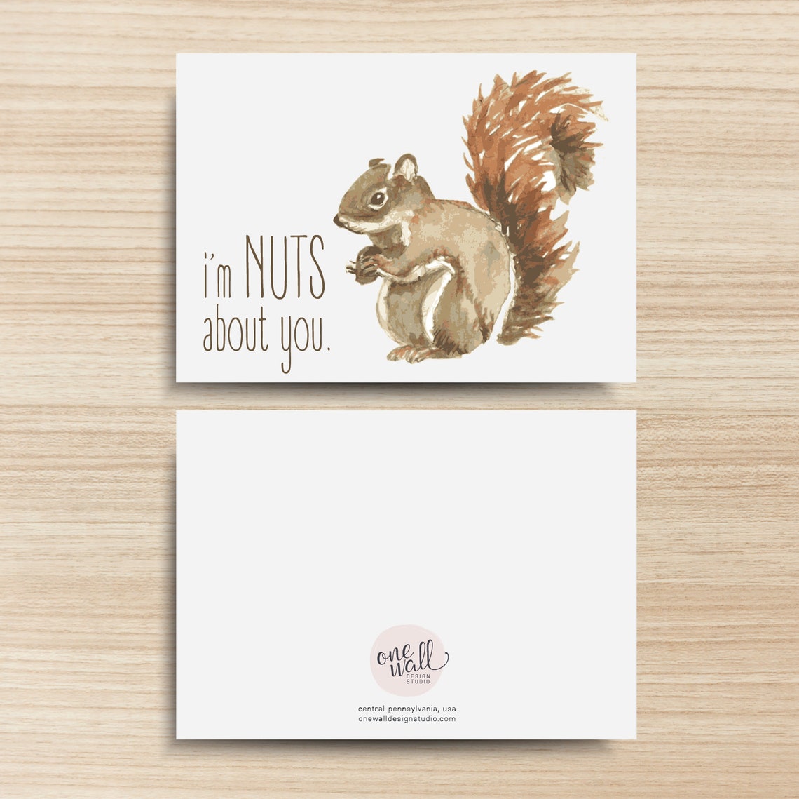 I'm Nuts About You PRINTABLE Greeting Card, 5x7, Cardstock, Squirrel ...