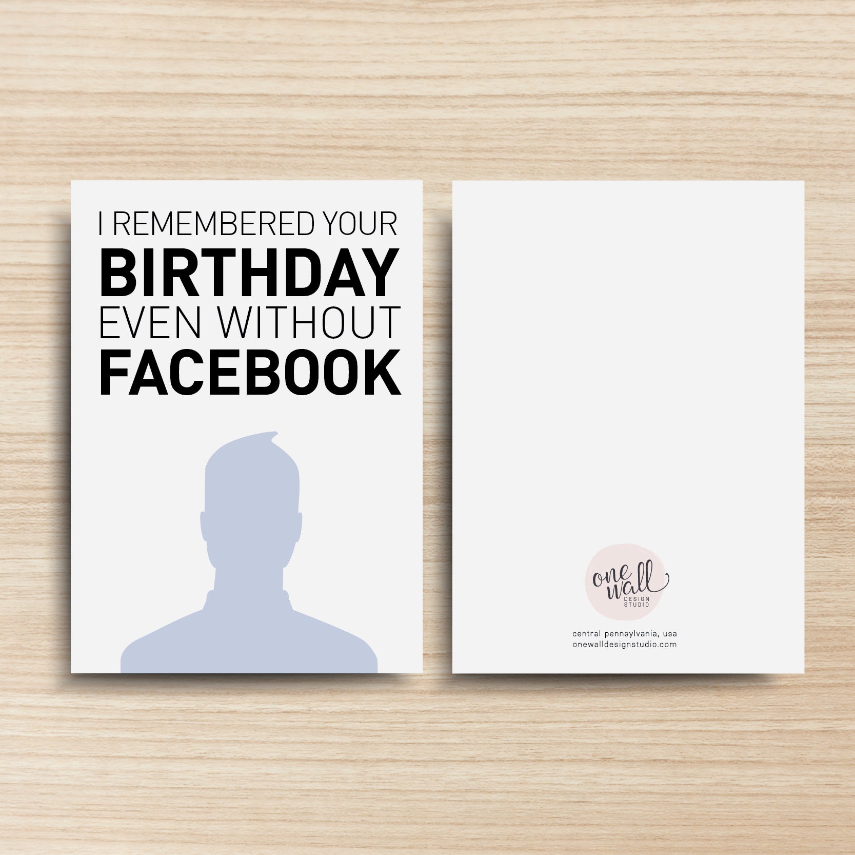 I Remembered Your Birthday Even Without Facebook PRINTABLE Greeting ...