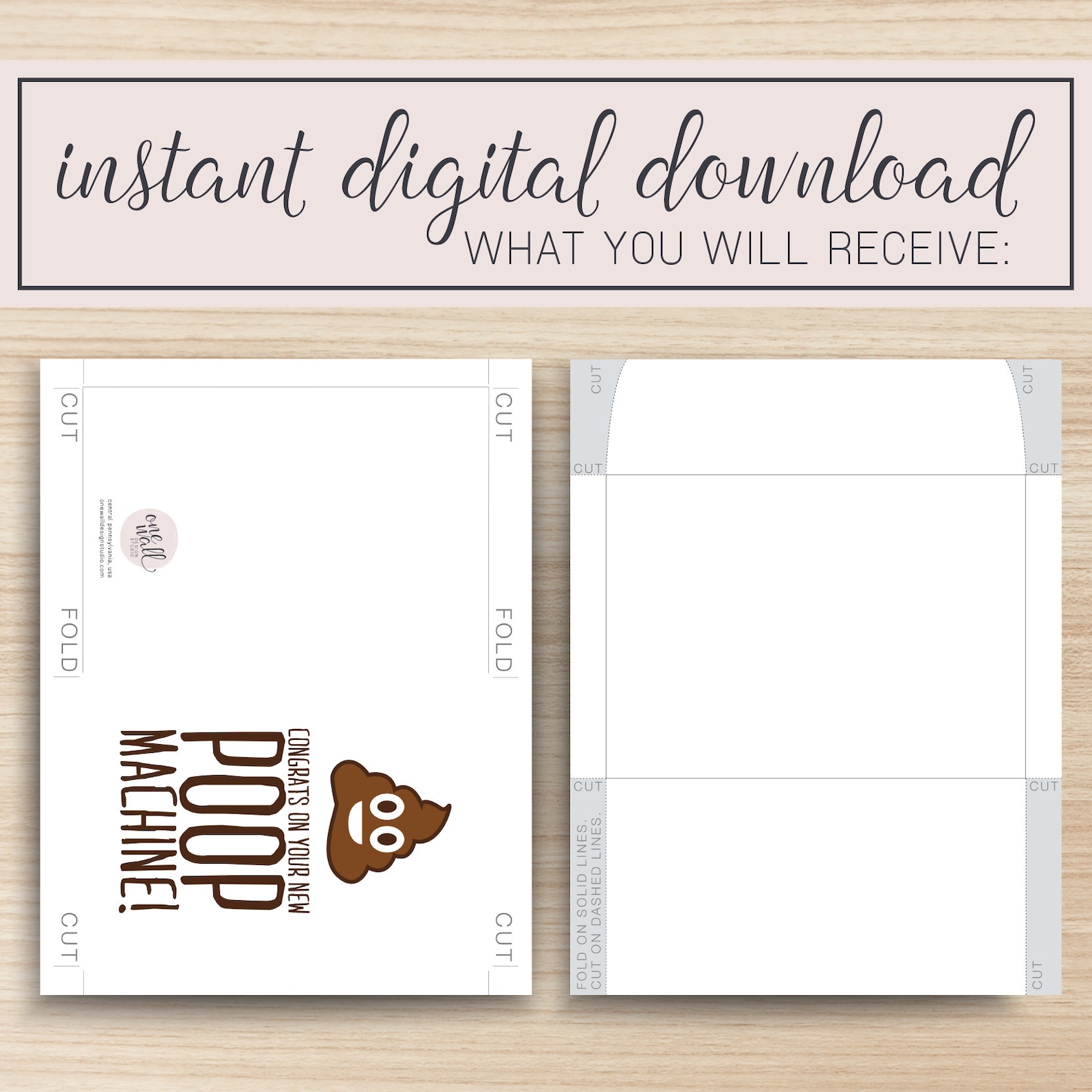 Congrats on Your New Poop Machine PRINTABLE Greeting Card, 5x7 ...
