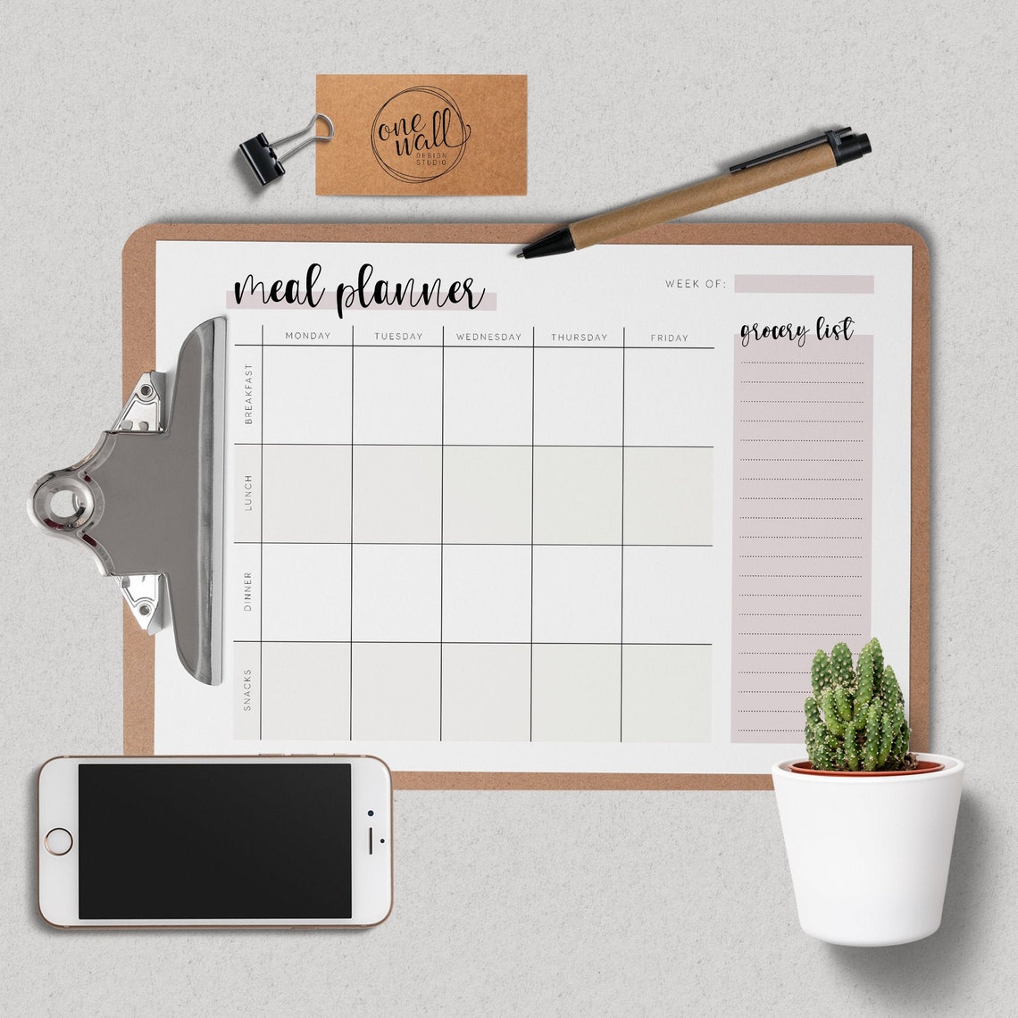 Weekly Meal Planner PRINTABLE Mon Tue Wed Thur Fri - Etsy