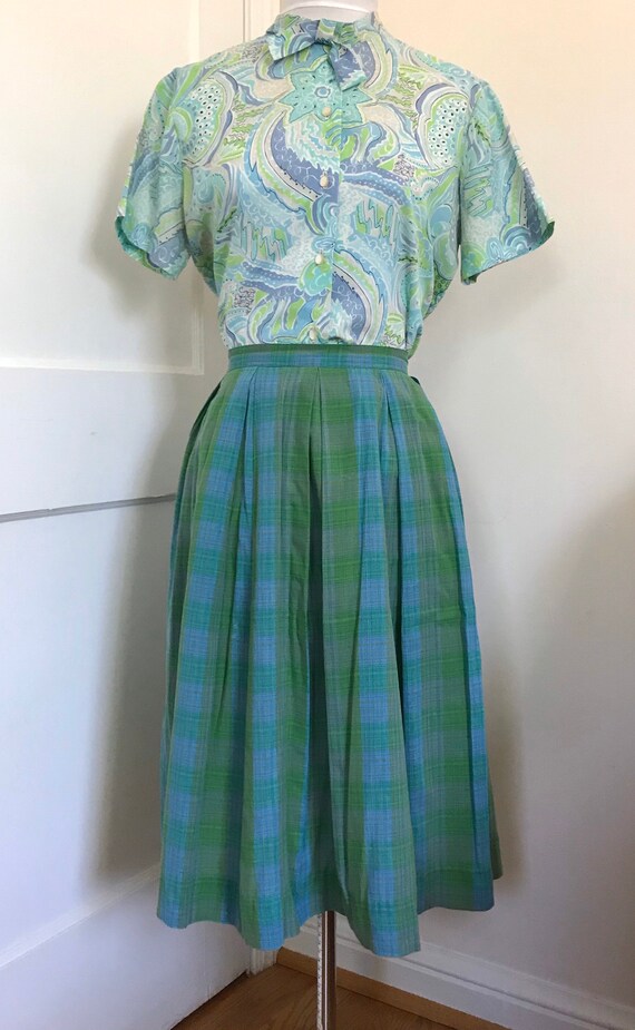 Paisley bow collar blouse pastel Alice Stuart for Jon… - Gem