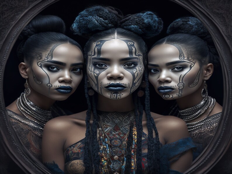 Triple Trouble: the Powerful Voodoo Queen Sisters of 2023 Desk Wall ...